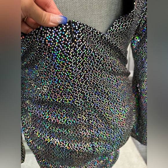 Alexia Admor | Dresses | New Alexia Admor Silver Metallic Disco Mock ...